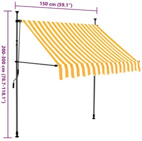 vidaXL Marketos Ručně zatahovací markýza s LED světlem 150 cm bílooranžová