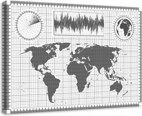 Obraz 70x50 Mapa světa grafika schéma síť kontinenty globus informace