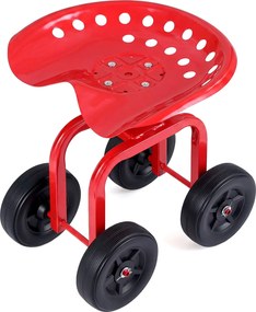 Costway Zahradní vozík na kolečkách Rolovací pracovní sedák s 360 ° otočným