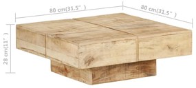 Konferenční stolek 80 x 80 x 28 cm masivní mangovníkové dřevo - Default Title