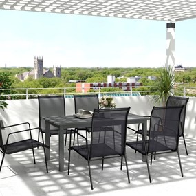 Rozkládací zahradní stůl Outsunny z hliníku 160/220x90 cm, odolný vůči povětrnostním vlivům, stůl na balkon, protiskluzový bufetový stůl pro 6-8 osob…
