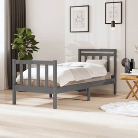 Rám postele šedý masivní dřevo 90 x 190 cm Single,  3100686 HangarStore.cz