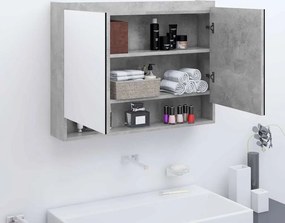 vidaXL Koupelnová skříňka se zrcadlem 80 x 15 x 60 cm MDF [331531] Barva: Betonová šedá