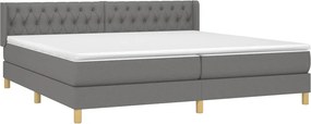 Box spring postel s matrací tmavě šedá 200x200 cm textil 3130538