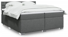 Box spring postel s matrací tmavě šedá 200x200 cm textil 3286010