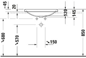 Duravit 358600079 - Zápustné umyvadlo D-NEO 60x44 cm keramika/lesklá bílá