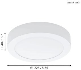 Eglo 94075 - LED stropní svítidlo FUEVA 1 LED/16,47W/230V