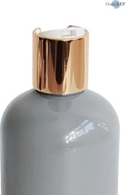 Dávkovač na mýdlo 300 ml šedý s bílo-zlatým DISC TOP BELA