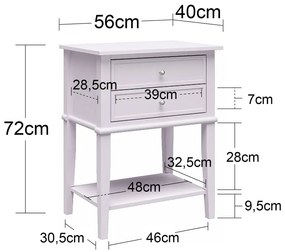 Světle modrý noční stolek Franklin – Støraa