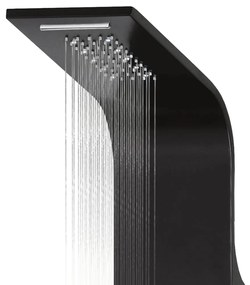 vidaXL Sprchový panel set hliníkový 20 x 44 x 130 cm černý