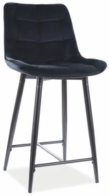 MAXIVA Barová židle - CHIC H-2 Velvet, čalounená, různé barvy na výběr Čalounění: černá (Bluvel 19)