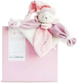 Doudou Dárková sada - Plyšový muchláček růžový medvídek 24 cm / od 0 l