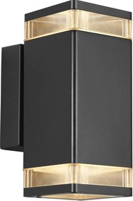 NOR 45331003 Venkovní nástěnné svítidlo Elm 2x20W GU10 černá čirá - NORDLUX