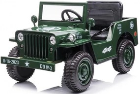 Mamido jeep willys 12 v 7 ah army zelený