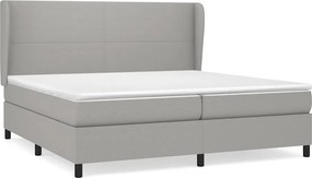 Box spring postel s matrací světle šedá 200 x 200 cm textil 3127829