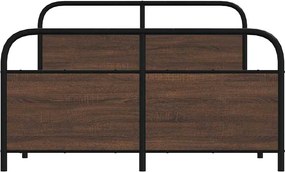 Kovový rám postele bez matrace hnědý dub 137x190 cm 3318660