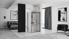 Rea Rapid Fold, sprchový kout se skládacími dveřmi 100x100cm, čiré sklo, černý profil, KPL-09906