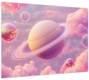 Obraz - Růžová planeta (70x50 cm)