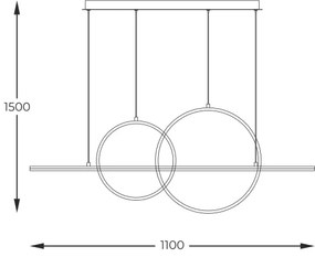 Zuma Line MD7358-2A-3GT - LED Lustr na lanku CHOLET LED/34W/230V zlatá