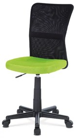 Kancelářská židle, zelená mesh, plastový kříž, síťovina černá KA-2325 GRN