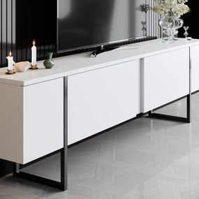 Luxe TV stolek na nožičkách, bílá / černá