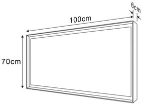 Sapho Sort Zrcadlo 100 x 70 cm s LED podsvícením, černá mat ST100