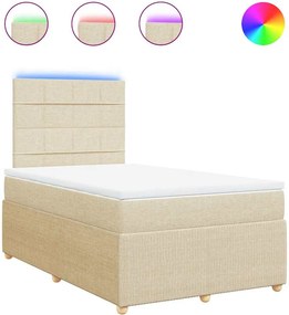 Box spring postel s matrací krémová 120x190 cm textil 3294300