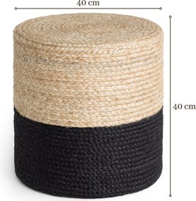 Hanse Home Sedací vak LOOMA POUF 106237 Beige/Black - 40x40 cm