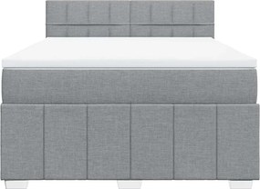 Box spring postel s matrací světle šedá 140 x 190 cm textil 3287063
