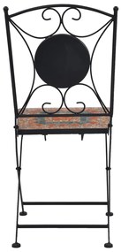 Mozaikové bistro židle 2 ks oranžovo-šedé - Default Title