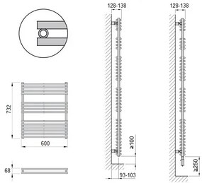 Isan Ikaria Double 732 x 600 mm koupelnový radiátor bílý