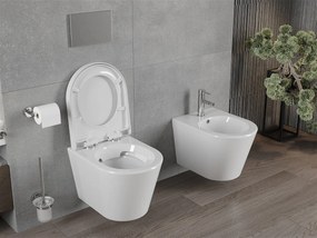 Mexen Rico závěsné wc Rimless s toaletním sedátkem z duroplastu, bílá - 30720200