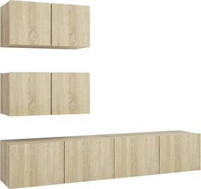 4dílný set TV skříněk dub sonoma kompozitní dřevo 3079025