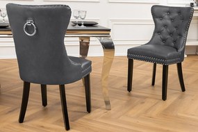 Designová židle Queen černo-šedá ekokůže