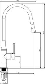 Sapho Sili dřezová baterie stojánková flexibilní ramínko bílá chrom SR481