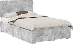 Rám postele s čelo Betonově šedá 120 x 190 cm Kompozitní dřevo 3412813