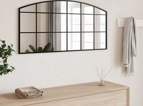 vidaXL Nástěnné zrcadlo černé 100 x 50 cm oblouk železo [358638]