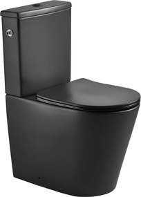WC kombi komplet SAT Brevis včetně prkénka softclose, vario odpad černý SATBRE031RREXVPBKM