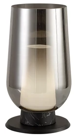 Mantra 8289 Nora, stolní lampa 1xE27 kouřové sklo/černý mramor, průměr 18cm