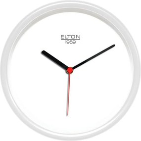 ELTON Kulaté plastové nástěnné hodiny české výroby Elton Pure – bílé E21.4769.00.163377