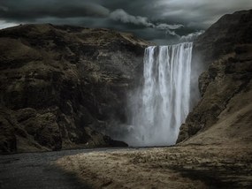 Vícedílný obraz Majestátní Vodopád Skógafoss Nedostatek Nedostatek Přírodní plátno 200x150