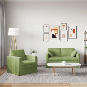 Set pohovek 2 ks Světlá zelená samet 3407510