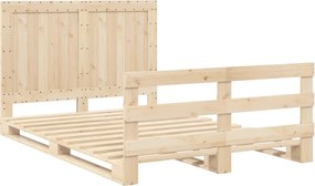 Rám postele s čelem bílý 140 x 200 cm masivní borové dřevo 3281540