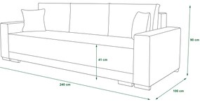 Rozkládací pohovka TAHANI - světle hnědá / hnědá