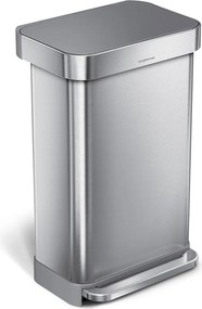 Nášlapný ocelový odpadkový koš ve stříbrné barvě 45 l – simplehuman