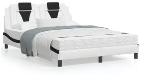 Rám postele s LED osvětlením bílý a černý 120x200 cm umělá kůže