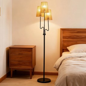 Costway Stojací lampa 175 cm 3 Stojací lampa s plamenem s kovovou základnou