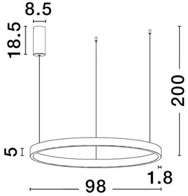 Nova Luce Závěsné LED svítidlo ELOWEN, 100W 3000K stmívatelné Barva: Černá