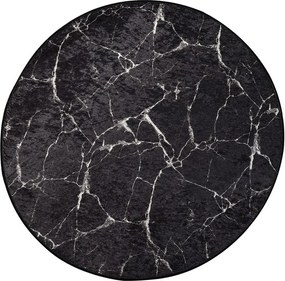 Černá koupelnová předložka ø 100 cm Marble – Foutastic