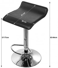 Barová židle FORT - ekokůže černá/chromová